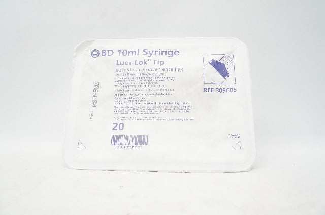 BD 309605 10ml Syringe Luer-Lok Tip - Pack of 20