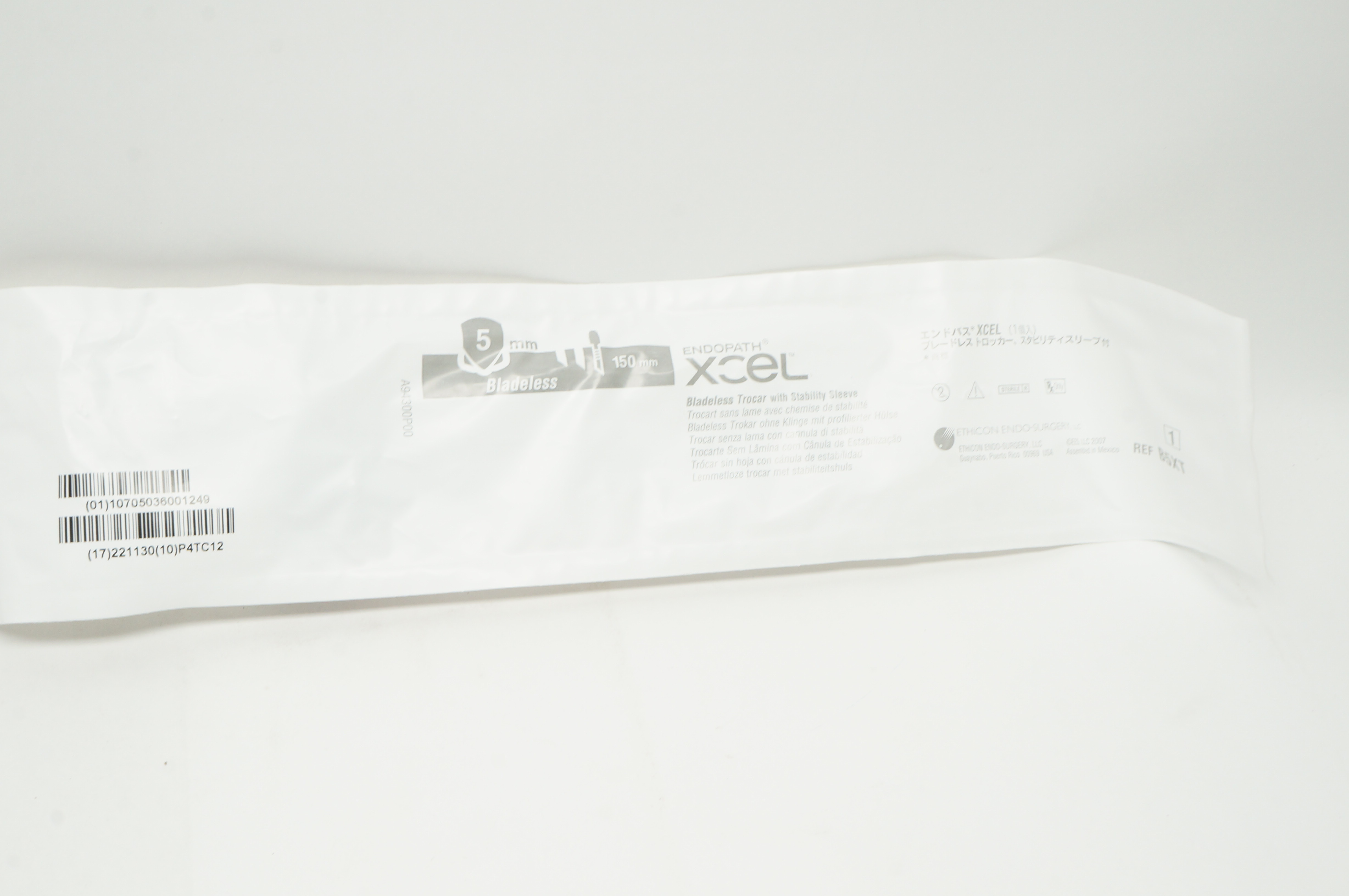 Ethicon B5XT Endopath XCEL Bladeless Trocar with Stability Sleeve 5mm x ...