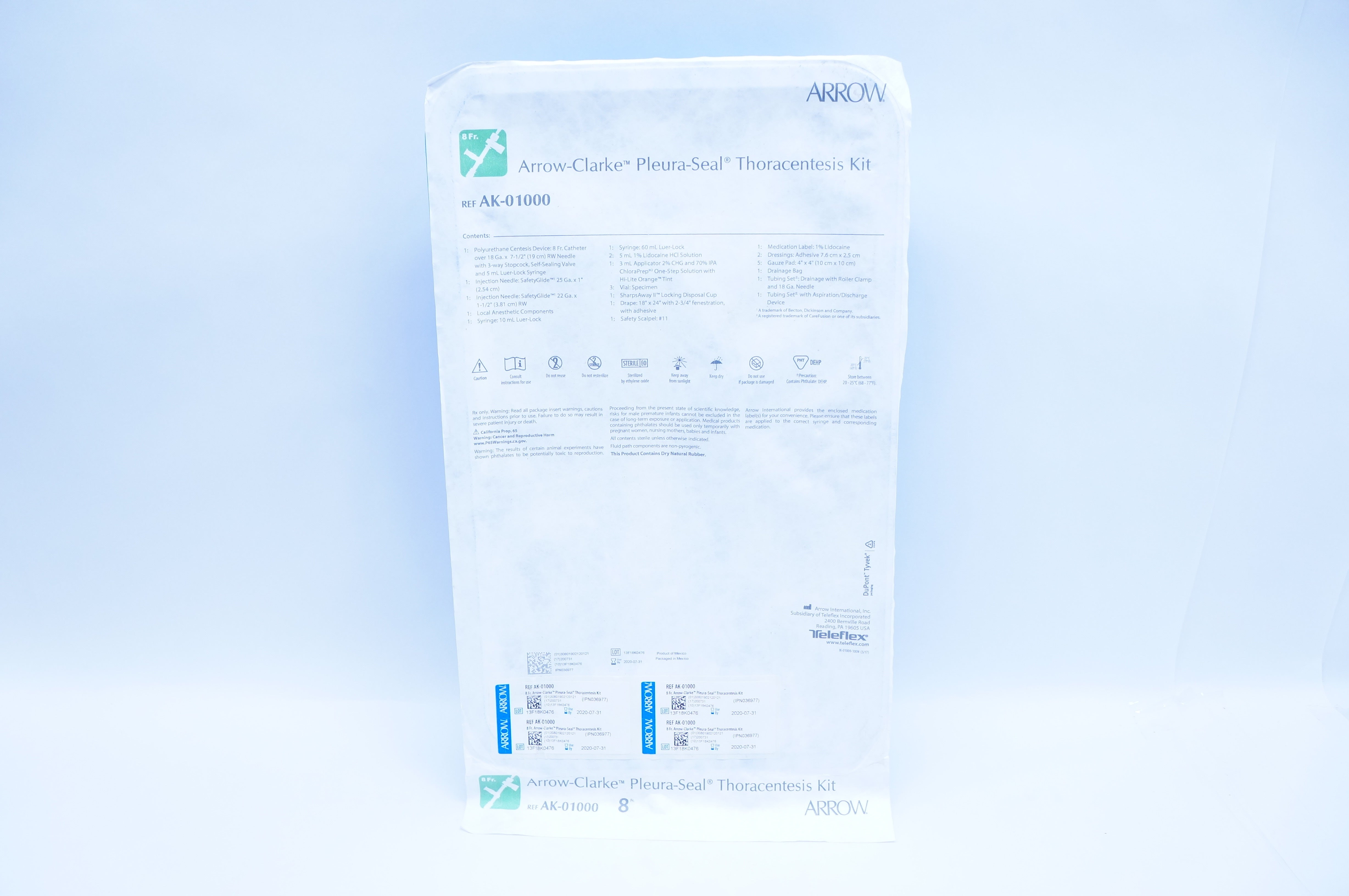 Teleflex AK-01000 Arrow-Clarke Pleura Seal Thoracentesis Kit (x)