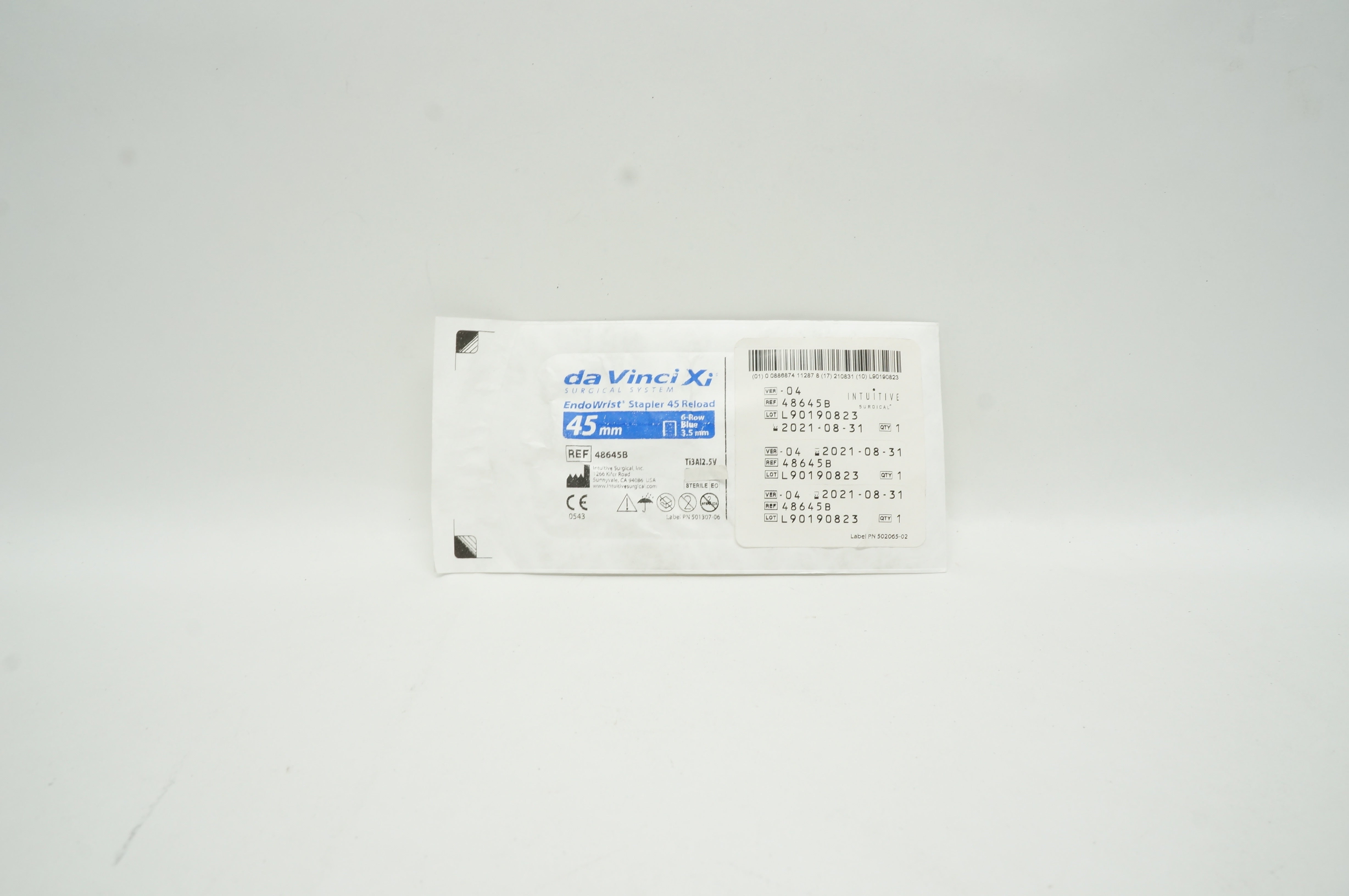 Intuitive 48645B Da Vinci Xi EndoWrist Stapler 45mm Reload 6-Row Blue 3.5mm