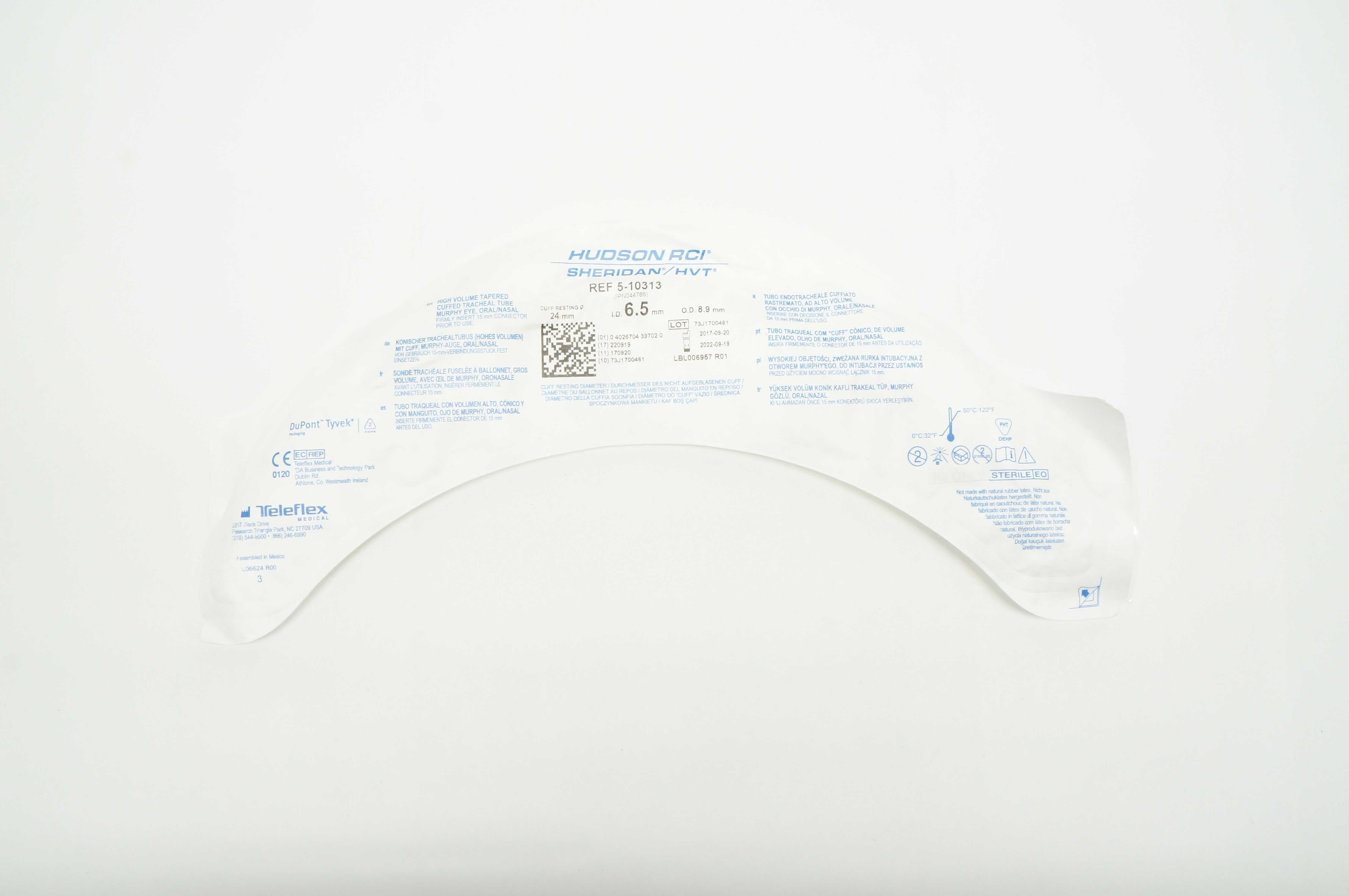 Teleflex 5-10313 High Volume Tapered Cuffed Tracheal Tube Oral/Nasal ID ...